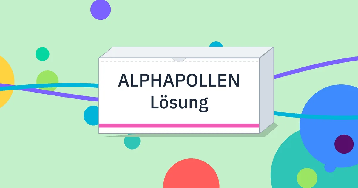 Symbolbild: Packung mit der Aufschrift ALPHAPOLLEN Lösung (PZN 01061038) – Verfügbarkeit und Bezug in Apotheken in Frankfurt am Main