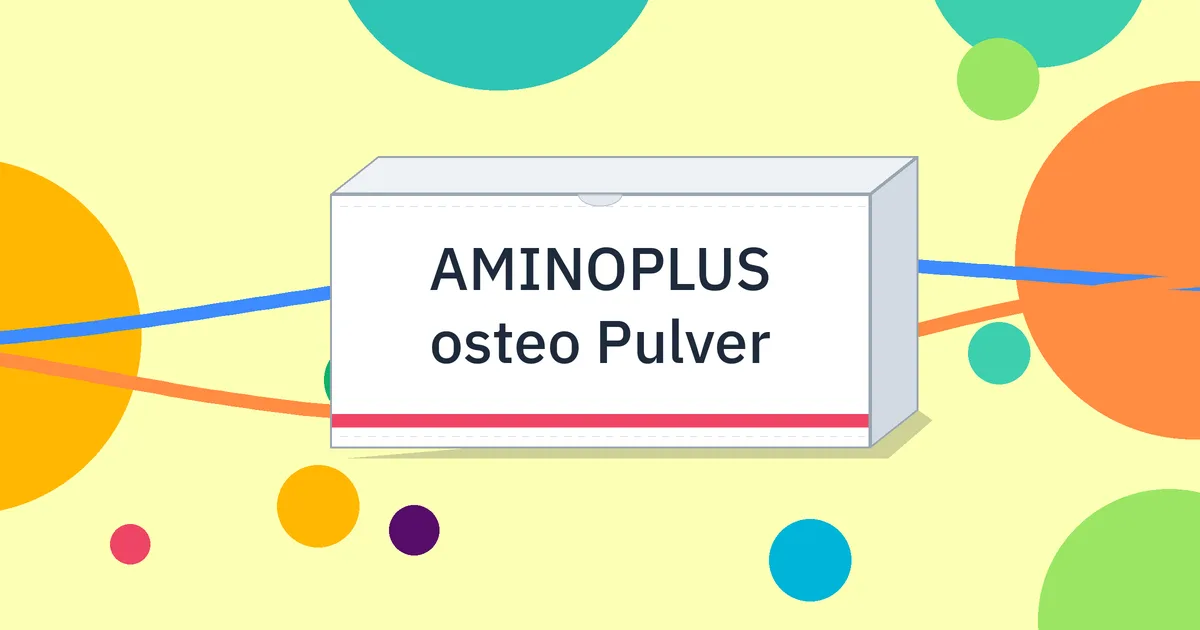 Symbolbild: Packung mit der Aufschrift AMINOPLUS osteo Pulver (PZN 10043737) – Verfügbarkeit und Bezug in Apotheken in Frankfurt am Main