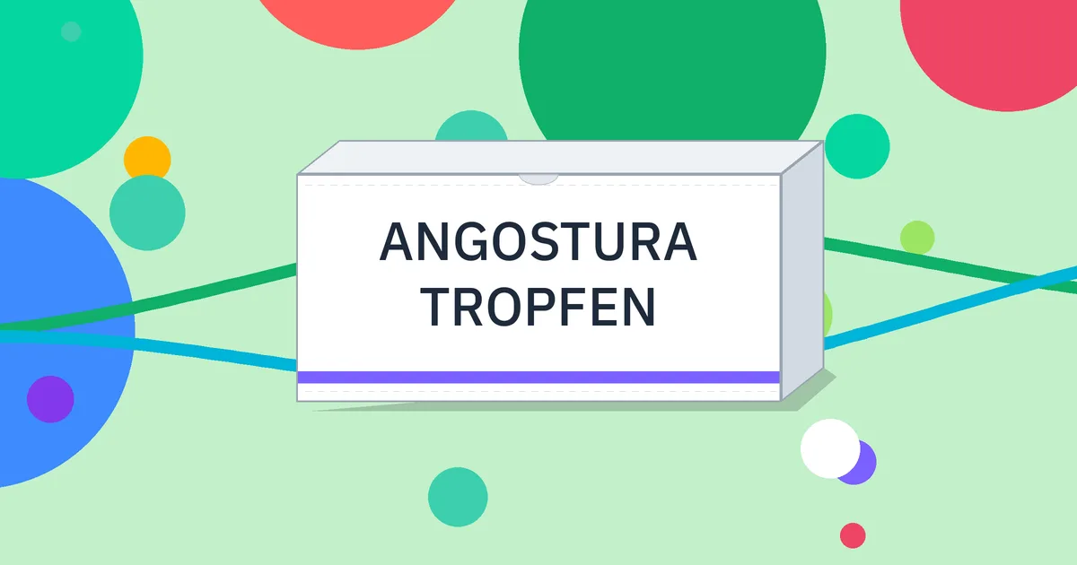 Symbolbild: Packung mit der Aufschrift ANGOSTURA TROPFEN (PZN 15230378) – Verfügbarkeit und Bezug in Apotheken in Frankfurt am Main