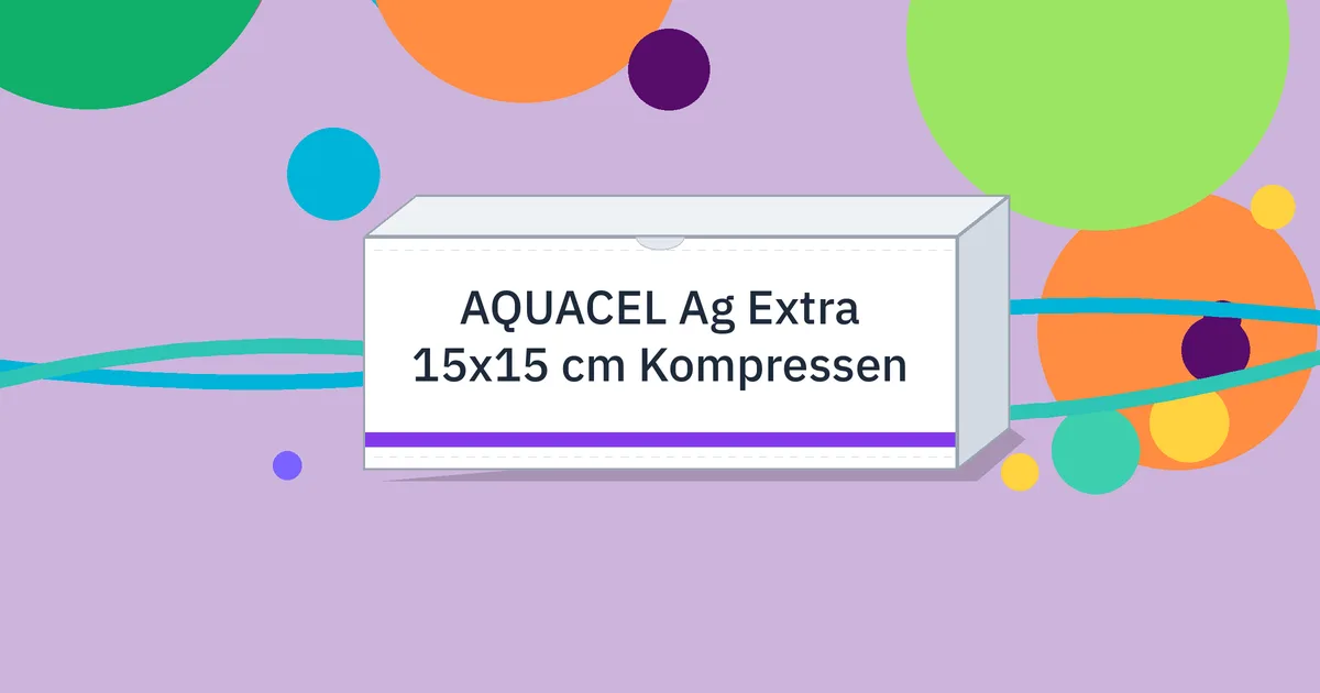 Symbolbild: Packung mit der Aufschrift AQUACEL Ag Extra 15x15 cm Kompressen (PZN 12564937) – Verfügbarkeit und Bezug in Apotheken in Frankfurt am Main