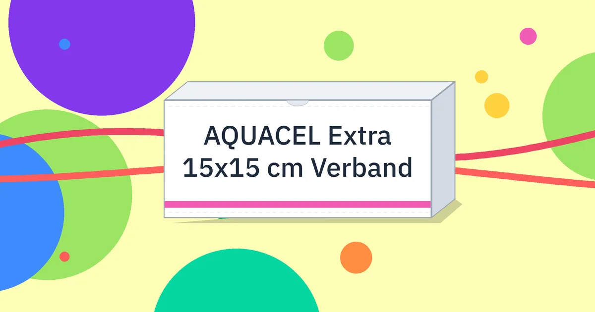 Symbolbild: Packung mit der Aufschrift AQUACEL Extra 15x15 cm Verband (PZN 17512075) – Verfügbarkeit und Bezug in Apotheken in Frankfurt am Main