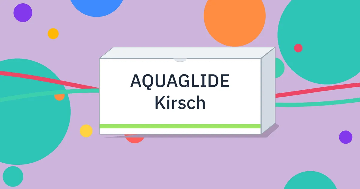 Symbolbild: Packung mit der Aufschrift AQUAGLIDE Kirsch (PZN 04079754) – Verfügbarkeit und Bezug in Apotheken in Frankfurt am Main