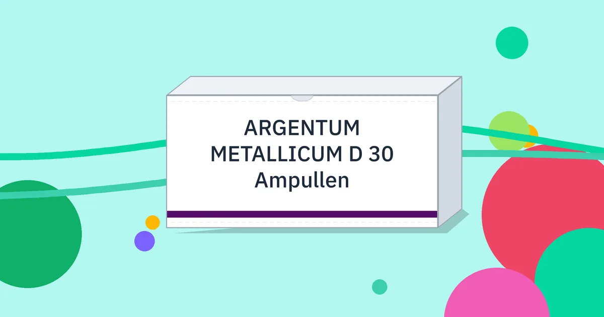 Symbolbild: Packung mit der Aufschrift ARGENTUM METALLICUM D 30 Ampullen (PZN 11704069) – Verfügbarkeit und Bezug in Apotheken in Frankfurt am Main
