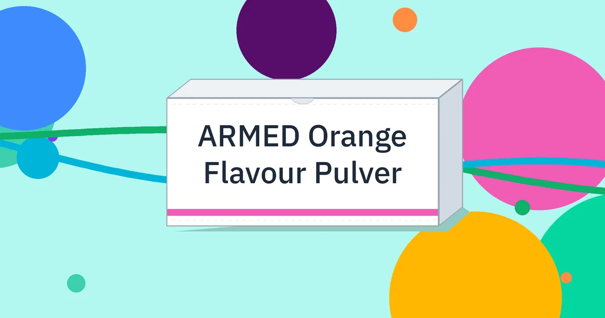 Symbolbild: Packung mit der Aufschrift ARMED Orange Flavour Pulver (PZN 12893871) – Verfügbarkeit und Bezug in Apotheken in Frankfurt am Main
