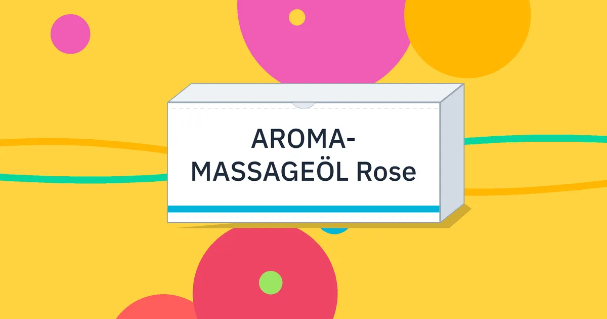Symbolbild: Packung mit der Aufschrift AROMA-MASSAGEÖL Rose (PZN 11599649) – Verfügbarkeit und Bezug in Apotheken in Frankfurt am Main
