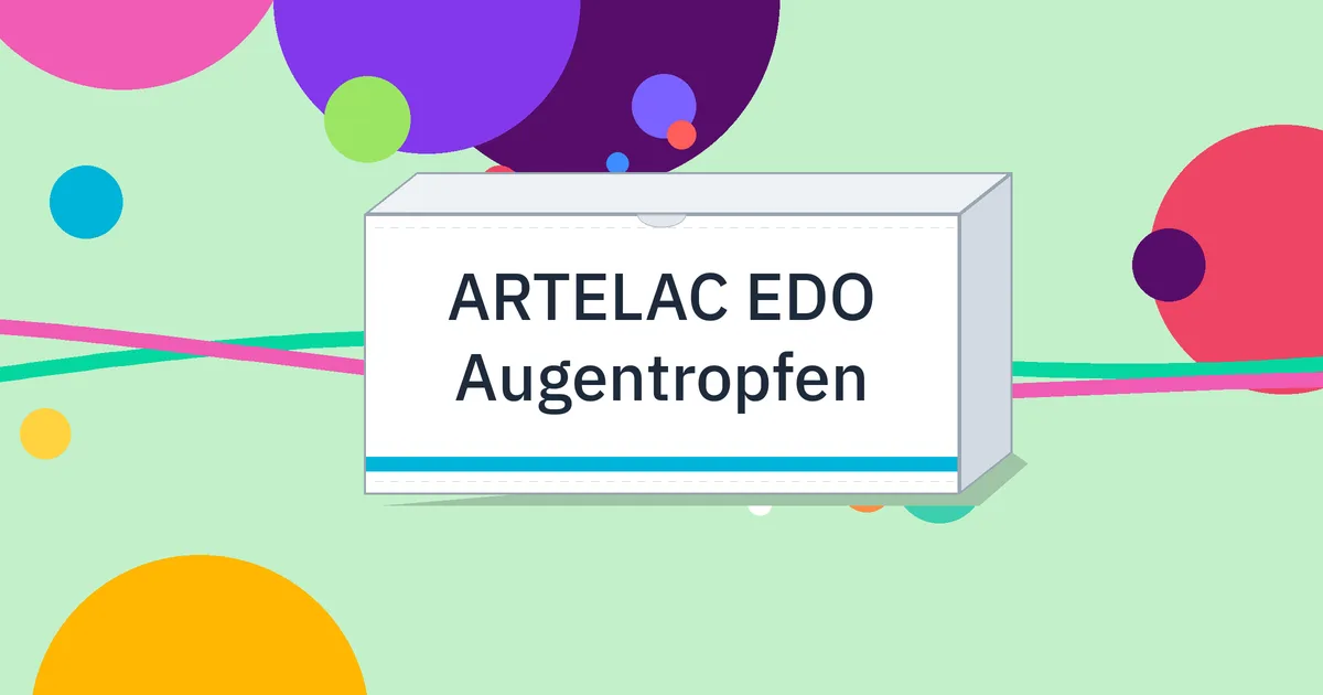 Symbolbild: Packung mit der Aufschrift ARTELAC EDO Augentropfen (PZN 13837633) – Verfügbarkeit und Bezug in Apotheken in Frankfurt am Main