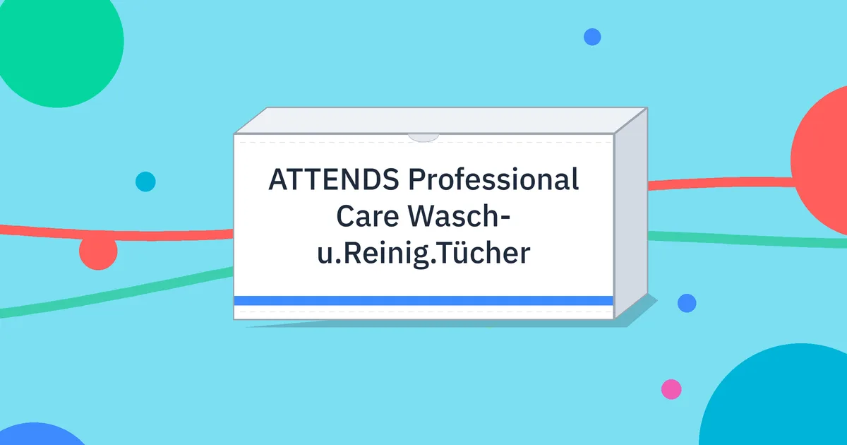 Symbolbild: Packung mit der Aufschrift ATTENDS Professional Care Wasch-u.Reinig.Tücher (PZN 07529324) – Verfügbarkeit und Bezug in Apotheken in Frankfurt am Main