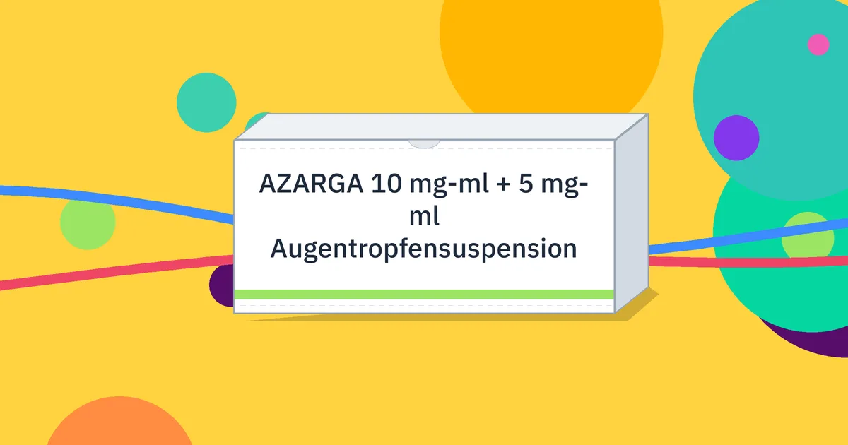 Symbolbild: Packung mit der Aufschrift AZARGA 10 mg-ml + 5 mg-ml Augentropfensuspension (PZN 19129392) – Verfügbarkeit und Bezug in Apotheken in Frankfurt am Main