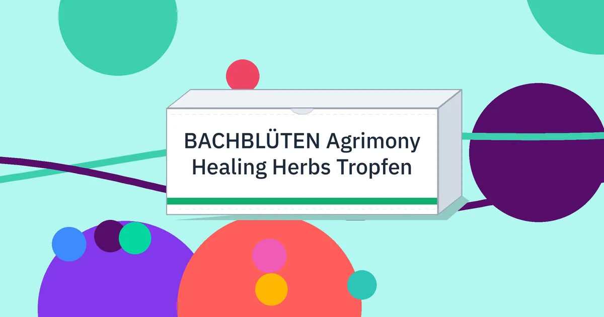 Symbolbild: Packung mit der Aufschrift BACHBLÜTEN Agrimony Healing Herbs Tropfen (PZN 07364337) – Verfügbarkeit und Bezug in Apotheken in Frankfurt am Main