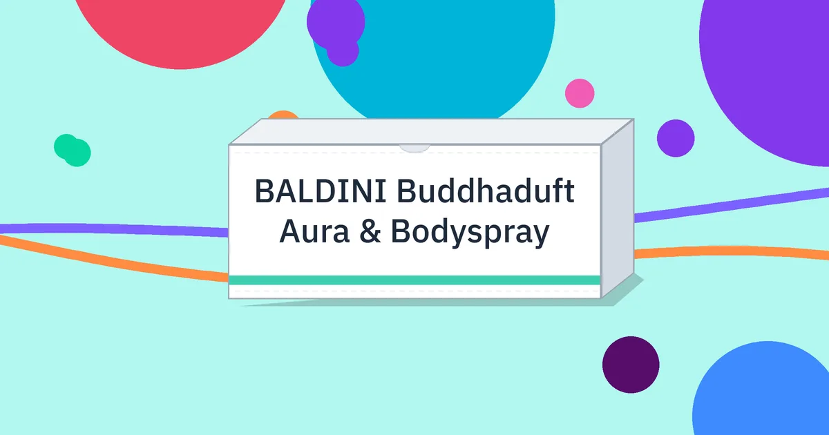Symbolbild: Packung mit der Aufschrift BALDINI Buddhaduft Aura & Bodyspray (PZN 18446334) – Verfügbarkeit und Bezug in Apotheken in Frankfurt am Main