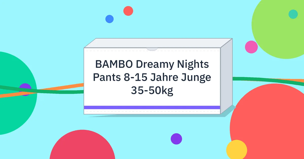 Symbolbild: Packung mit der Aufschrift BAMBO Dreamy Nights Pants 8-15 Jahre Junge 35-50kg (PZN 18322419) – Verfügbarkeit und Bezug in Apotheken in Frankfurt am Main