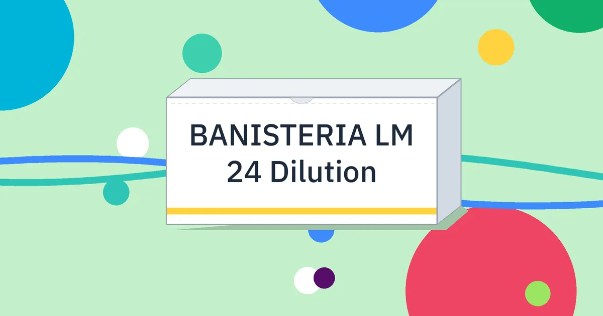 Symbolbild: Packung mit der Aufschrift BANISTERIA LM 24 Dilution (PZN 13375948) – Verfügbarkeit und Bezug in Apotheken in Frankfurt am Main