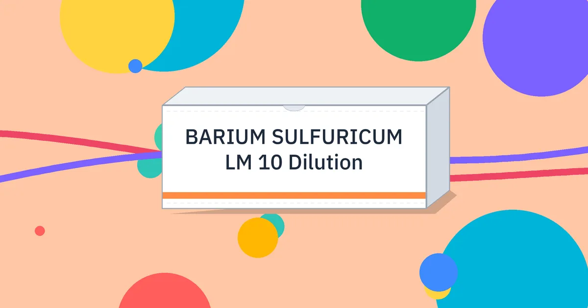 Symbolbild: Packung mit der Aufschrift BARIUM SULFURICUM LM 10 Dilution (PZN 13380145) – Verfügbarkeit und Bezug in Apotheken in Frankfurt am Main
