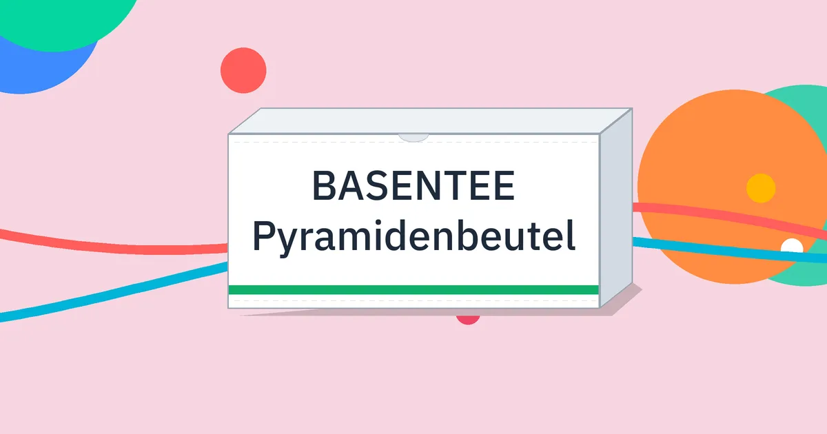 Symbolbild: Packung mit der Aufschrift BASENTEE Pyramidenbeutel (PZN 16123911) – Verfügbarkeit und Bezug in Apotheken in Frankfurt am Main
