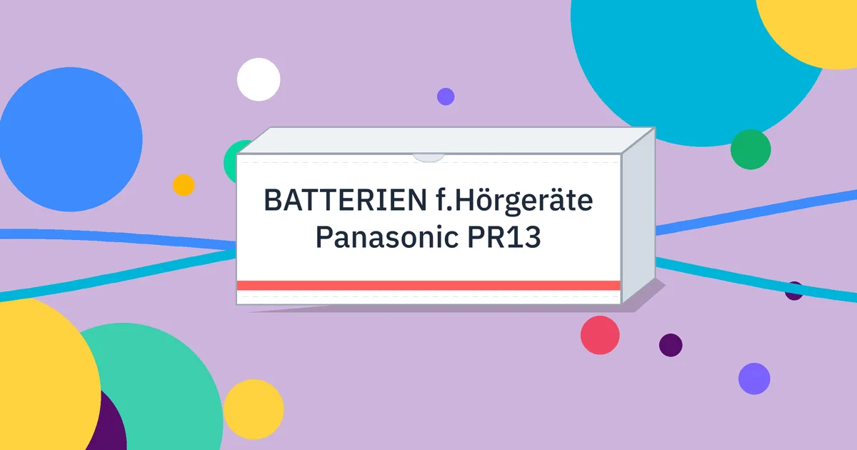 Symbolbild: Packung mit der Aufschrift BATTERIEN f.Hörgeräte Panasonic PR13 (PZN 07193864) – Verfügbarkeit und Bezug in Apotheken in Frankfurt am Main