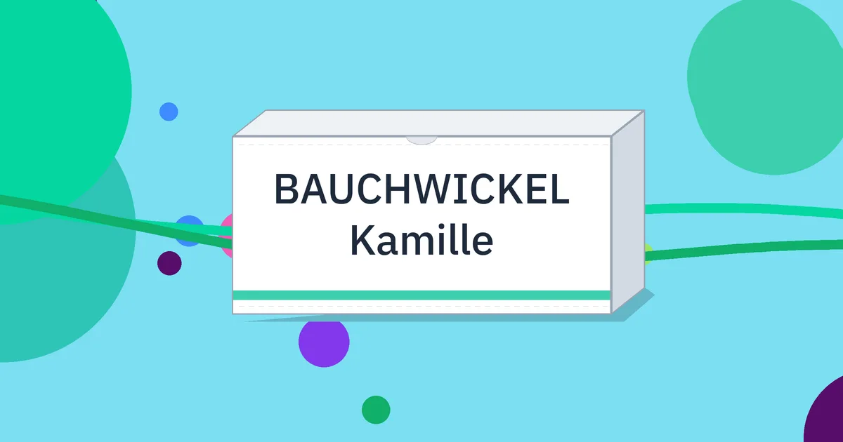 Symbolbild: Packung mit der Aufschrift BAUCHWICKEL Kamille (PZN 11181660) – Verfügbarkeit und Bezug in Apotheken in Frankfurt am Main