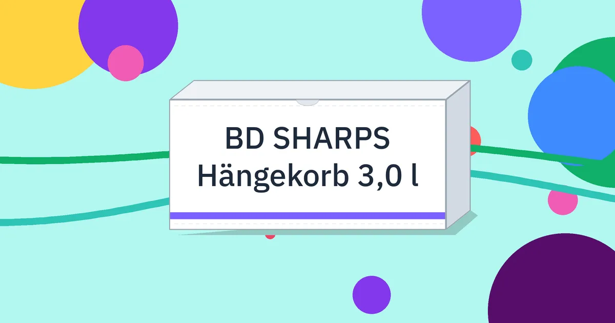 Symbolbild: Packung mit der Aufschrift BD SHARPS Hängekorb 3,0 l (PZN 05964197) – Verfügbarkeit und Bezug in Apotheken in Frankfurt am Main