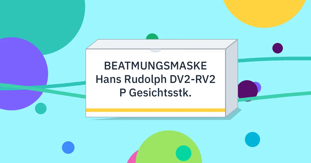 Symbolbild: Packung mit der Aufschrift BEATMUNGSMASKE Hans Rudolph DV2-RV2 P Gesichtsstk. (PZN 17304106) – Verfügbarkeit und Bezug in Apotheken in Frankfurt am Main