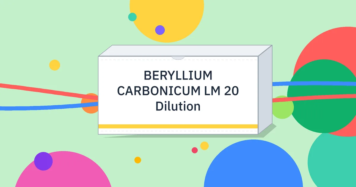 Symbolbild: Packung mit der Aufschrift BERYLLIUM CARBONICUM LM 20 Dilution (PZN 13384290) – Verfügbarkeit und Bezug in Apotheken in Frankfurt am Main