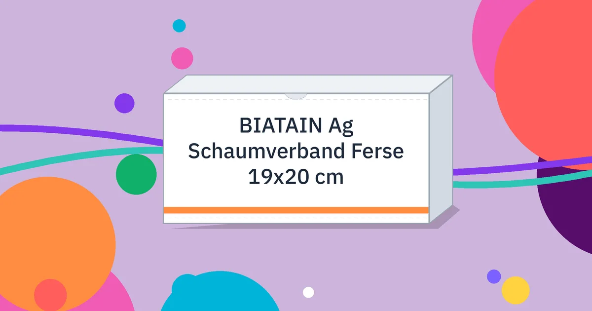 Symbolbild: Packung mit der Aufschrift BIATAIN Ag Schaumverband Ferse 19x20 cm (PZN 06143976) – Verfügbarkeit und Bezug in Apotheken in Frankfurt am Main