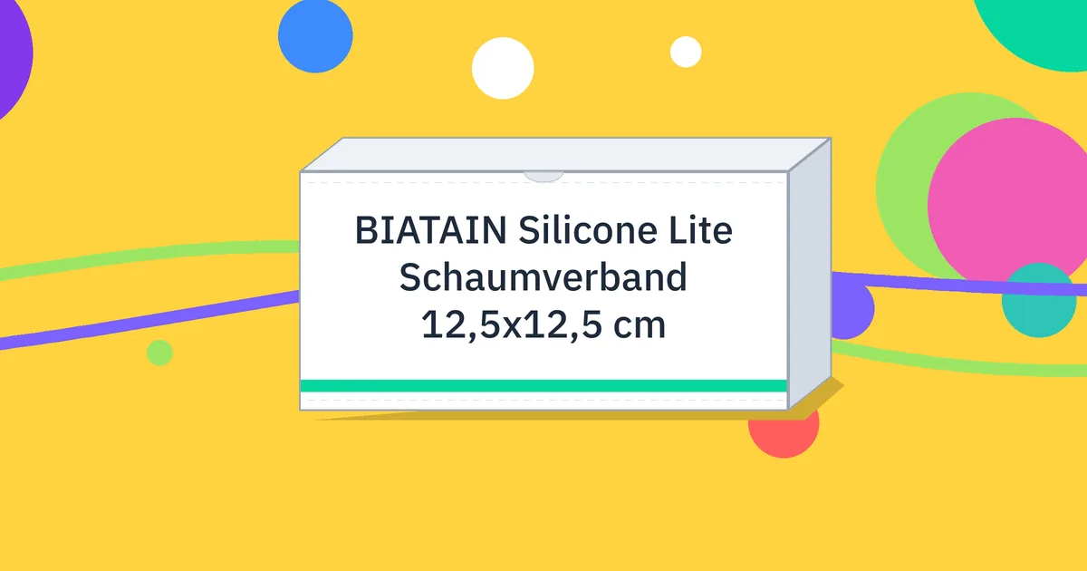 Symbolbild: Packung mit der Aufschrift BIATAIN Silicone Lite Schaumverband 12,5x12,5 cm (PZN 14331829) – Verfügbarkeit und Bezug in Apotheken in Frankfurt am Main