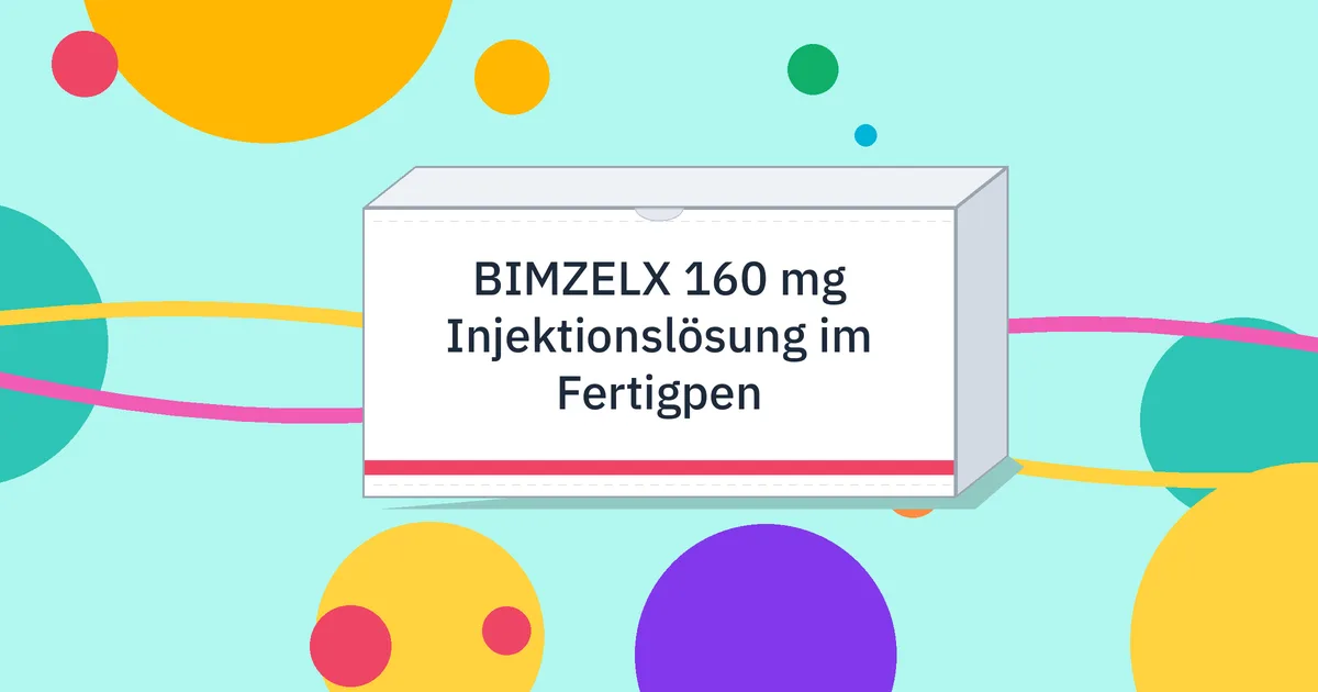Symbolbild: Packung mit der Aufschrift BIMZELX 160 mg Injektionslösung im Fertigpen (PZN 17177493) – Verfügbarkeit und Bezug in Apotheken in Frankfurt am Main