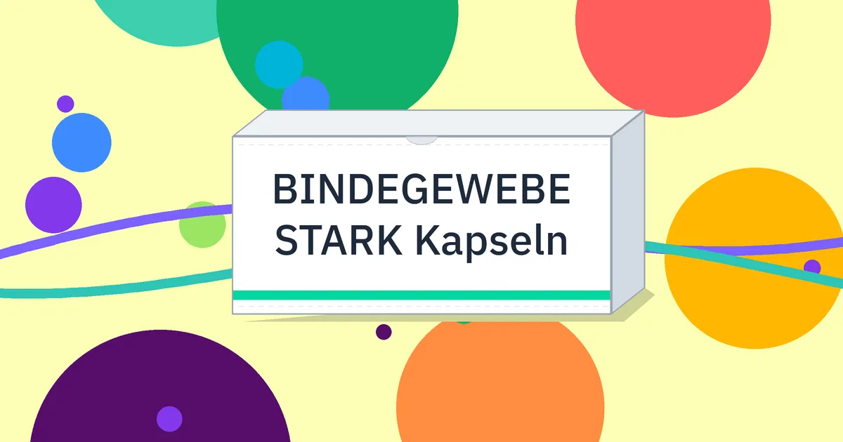 Symbolbild: Packung mit der Aufschrift BINDEGEWEBE STARK Kapseln (PZN 11055694) – Verfügbarkeit und Bezug in Apotheken in Frankfurt am Main