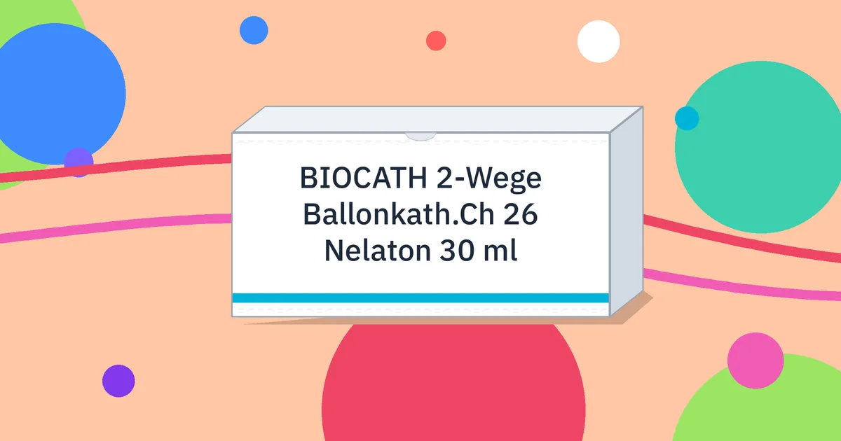 Symbolbild: Packung mit der Aufschrift BIOCATH 2-Wege Ballonkath.Ch 26 Nelaton 30 ml (PZN 04762439) – Verfügbarkeit und Bezug in Apotheken in Frankfurt am Main