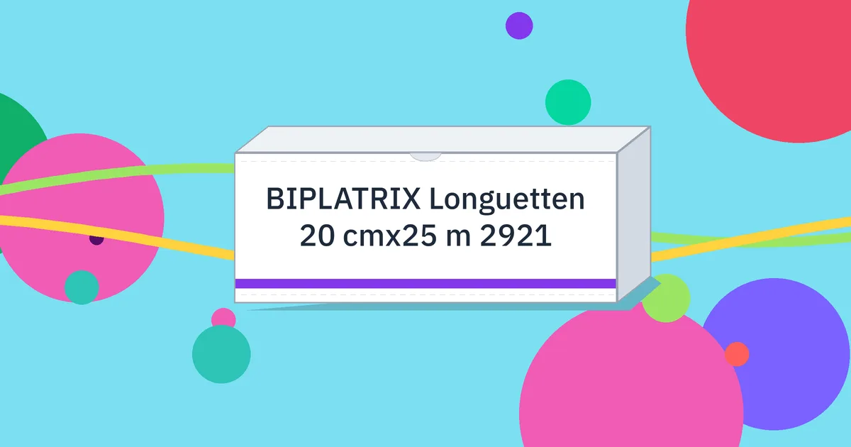 Symbolbild: Packung mit der Aufschrift BIPLATRIX Longuetten 20 cmx25 m 2921 (PZN 01342553) – Verfügbarkeit und Bezug in Apotheken in Frankfurt am Main