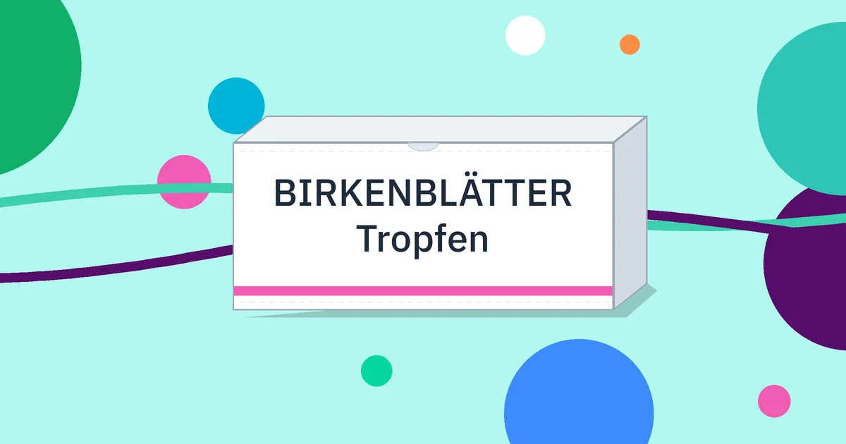 Symbolbild: Packung mit der Aufschrift BIRKENBLÄTTER Tropfen (PZN 11052448) – Verfügbarkeit und Bezug in Apotheken in Frankfurt am Main