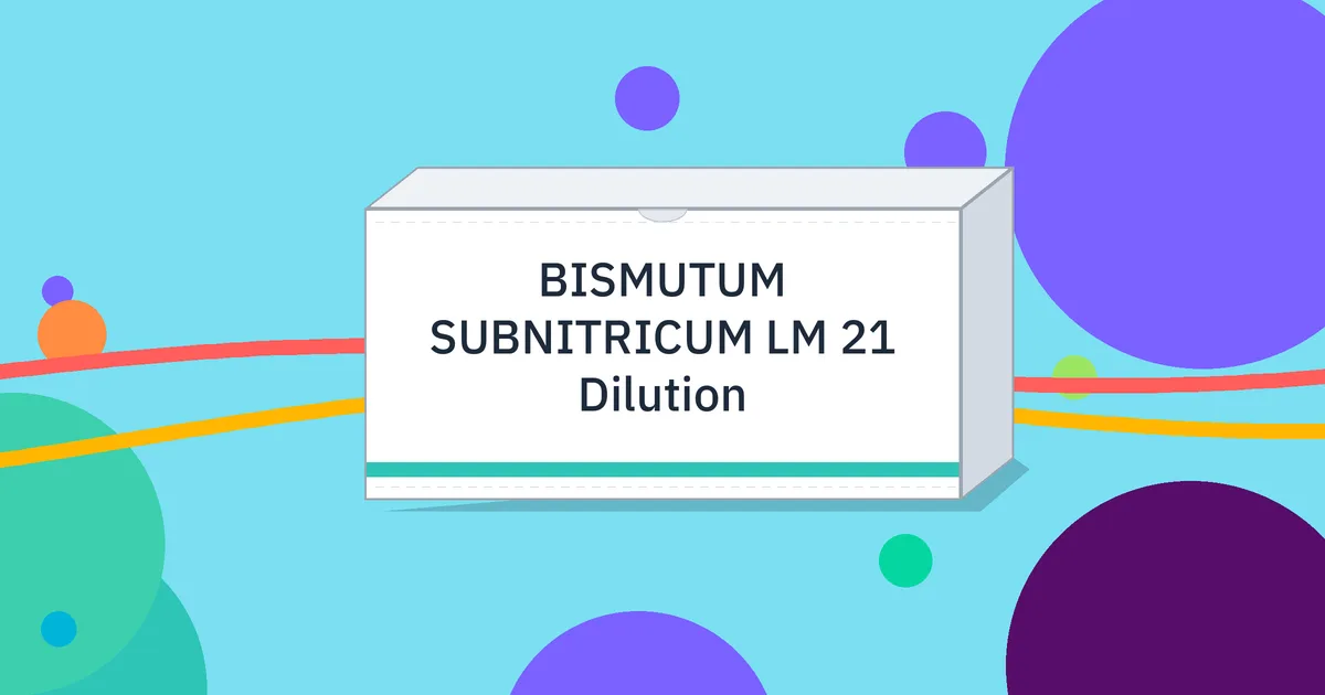 Symbolbild: Packung mit der Aufschrift BISMUTUM SUBNITRICUM LM 21 Dilution (PZN 13388833) – Verfügbarkeit und Bezug in Apotheken in Frankfurt am Main