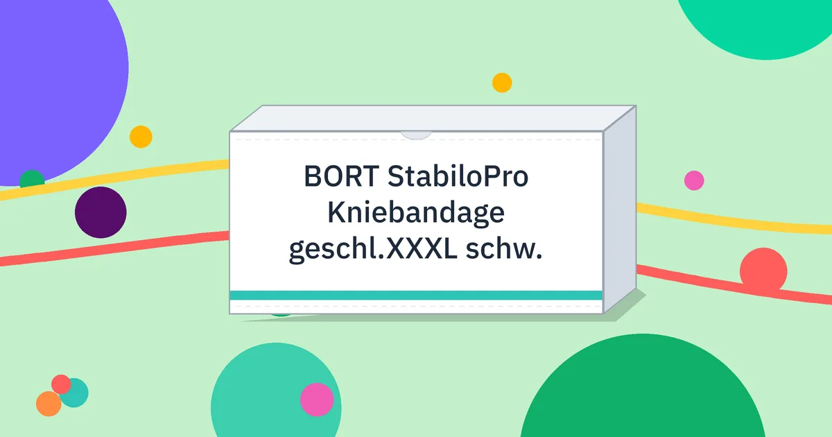 Symbolbild: Packung mit der Aufschrift BORT StabiloPro Kniebandage geschl.XXXL schw. (PZN 05540617) – Verfügbarkeit und Bezug in Apotheken in Frankfurt am Main