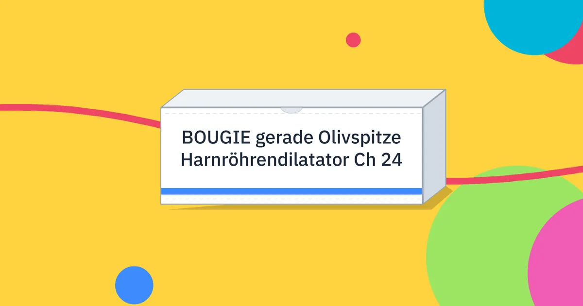 Symbolbild: Packung mit der Aufschrift BOUGIE gerade Olivspitze Harnröhrendilatator Ch 24 (PZN 17509274) – Verfügbarkeit und Bezug in Apotheken in Frankfurt am Main