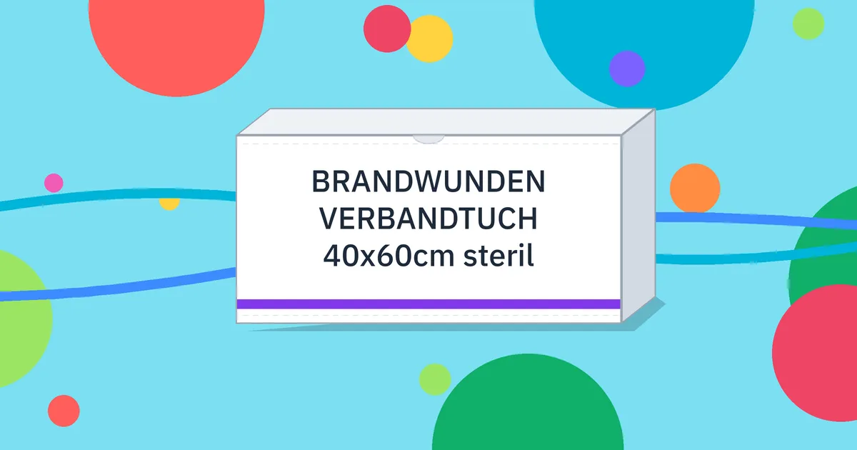 Symbolbild: Packung mit der Aufschrift BRANDWUNDEN VERBANDTUCH 40x60cm steril (PZN 03160833) – Verfügbarkeit und Bezug in Apotheken in Frankfurt am Main