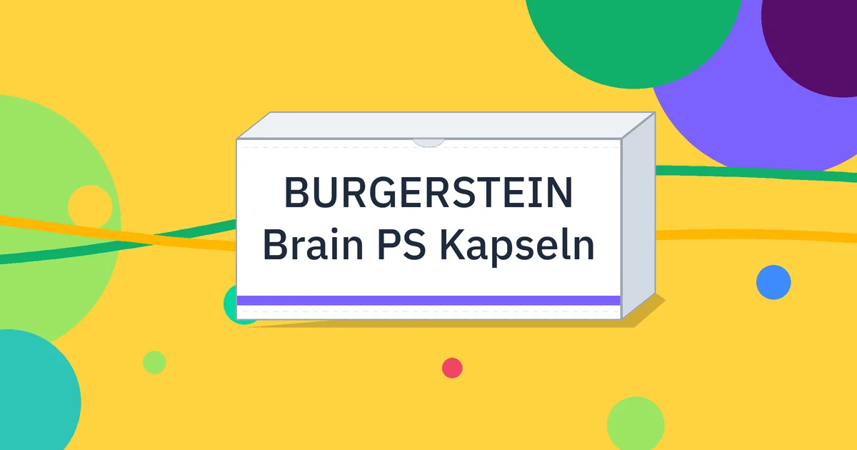 Symbolbild: Packung mit der Aufschrift BURGERSTEIN Brain PS Kapseln (PZN 14303514) – Verfügbarkeit und Bezug in Apotheken in Frankfurt am Main