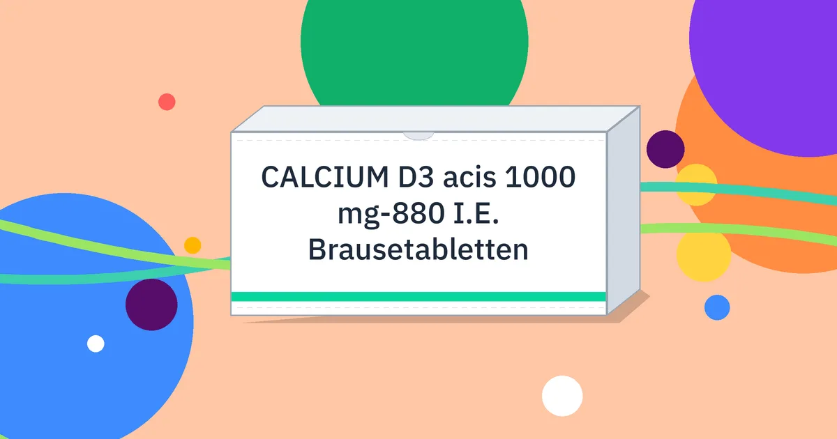 Symbolbild: Packung mit der Aufschrift CALCIUM D3 acis 1000 mg-880 I.E. Brausetabletten (PZN 02842720) – Verfügbarkeit und Bezug in Apotheken in Frankfurt am Main