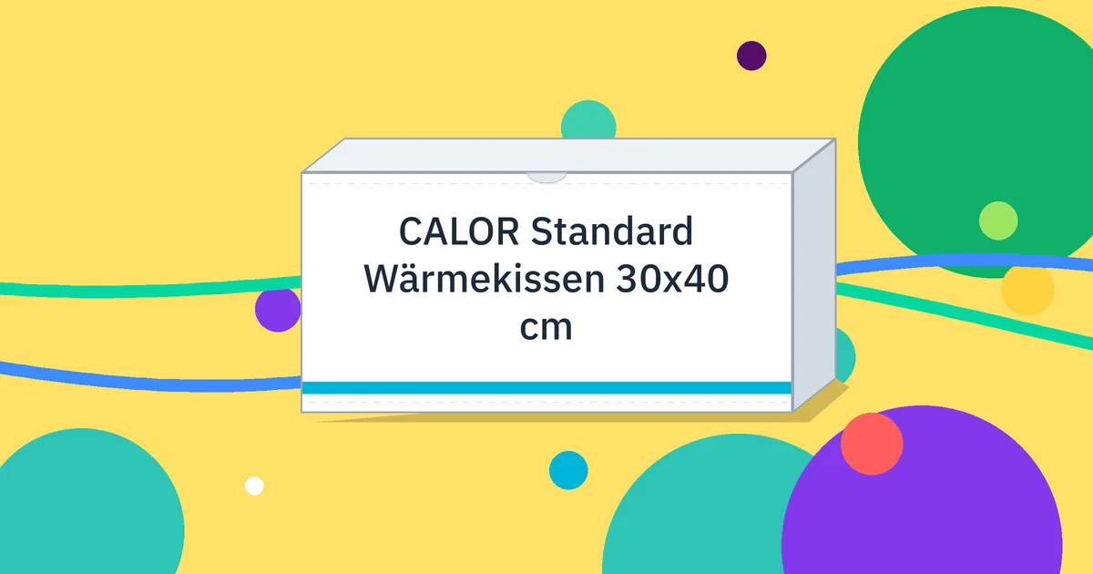 Symbolbild: Packung mit der Aufschrift CALOR Standard Wärmekissen 30x40 cm (PZN 19774193) – Verfügbarkeit und Bezug in Apotheken in Frankfurt am Main