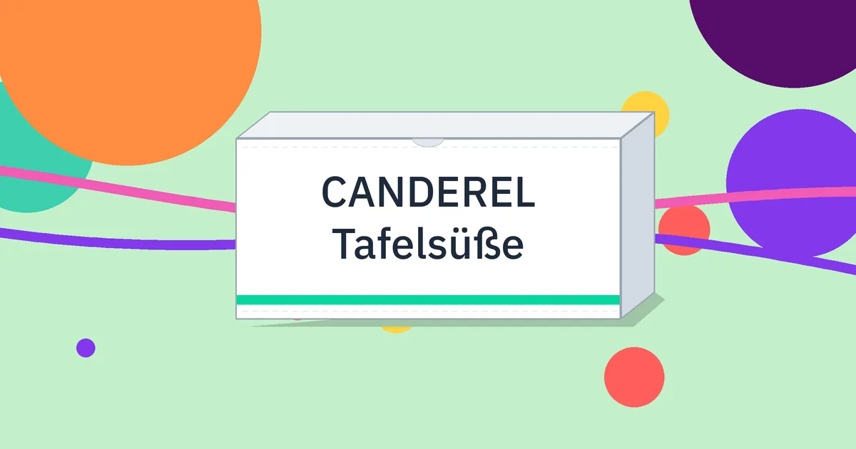 Symbolbild: Packung mit der Aufschrift CANDEREL Tafelsüße (PZN 02564600) – Verfügbarkeit und Bezug in Apotheken in Frankfurt am Main