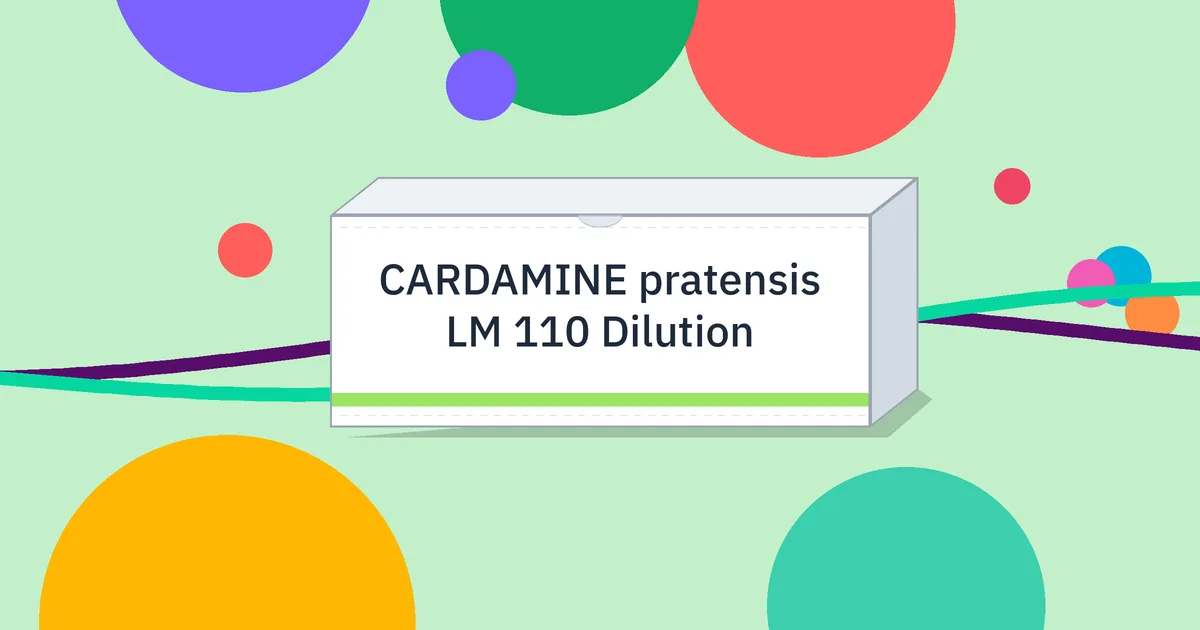 Symbolbild: Packung mit der Aufschrift CARDAMINE pratensis LM 110 Dilution (PZN 13429443) – Verfügbarkeit und Bezug in Apotheken in Frankfurt am Main