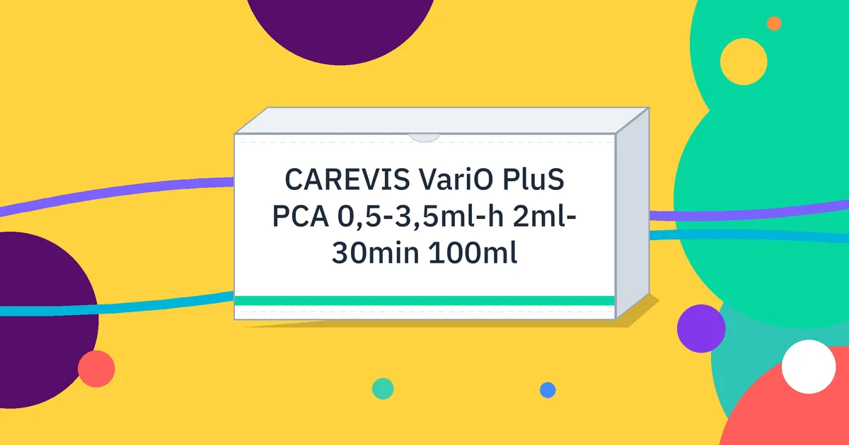 Symbolbild: Packung mit der Aufschrift CAREVIS VariO PluS PCA 0,5-3,5ml-h 2ml-30min 100ml (PZN 19352204) – Verfügbarkeit und Bezug in Apotheken in Frankfurt am Main