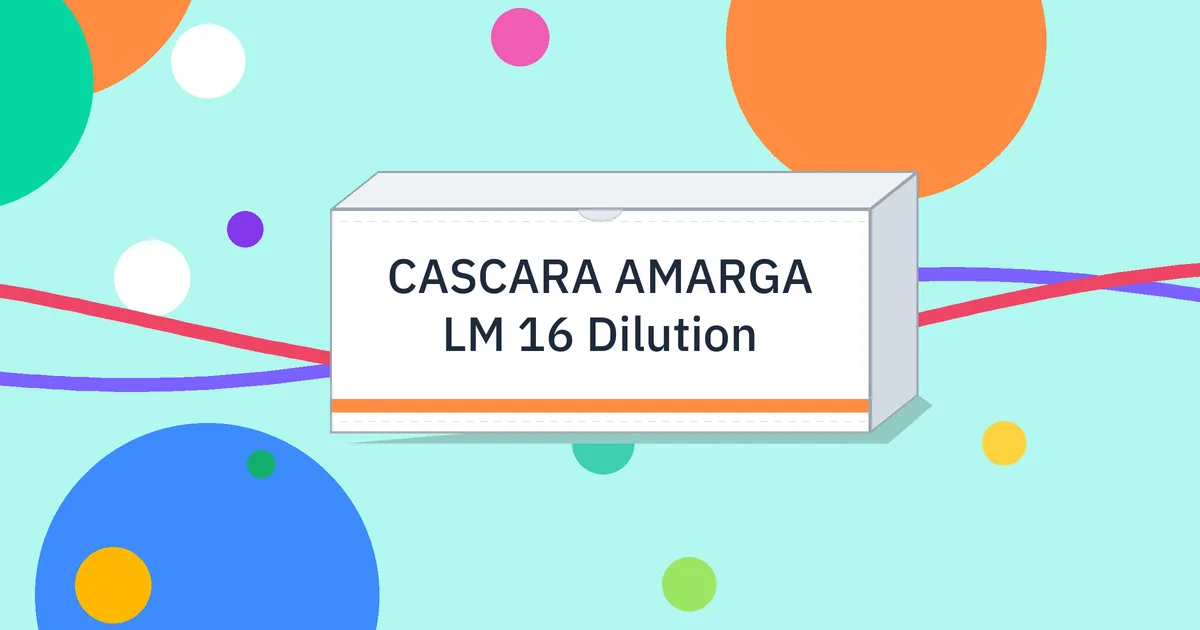 Symbolbild: Packung mit der Aufschrift CASCARA AMARGA LM 16 Dilution (PZN 13432480) – Verfügbarkeit und Bezug in Apotheken in Frankfurt am Main