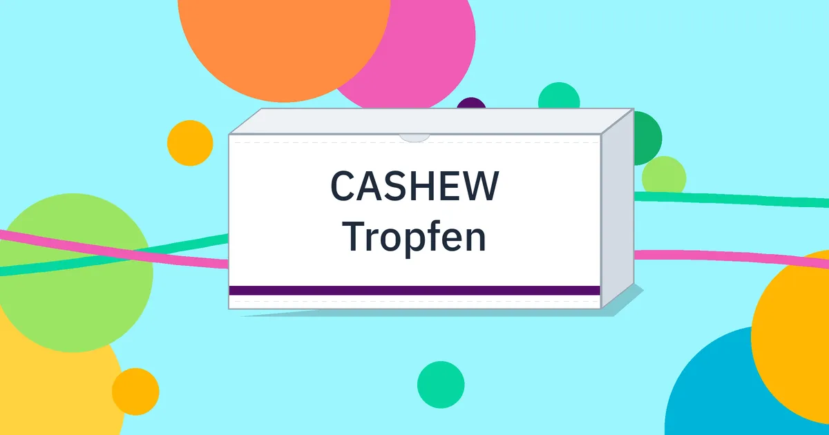 Symbolbild: Packung mit der Aufschrift CASHEW Tropfen (PZN 19418541) – Verfügbarkeit und Bezug in Apotheken in Frankfurt am Main