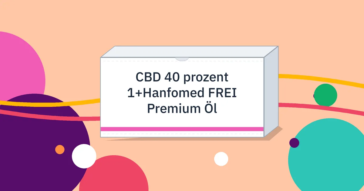 Symbolbild: Packung mit der Aufschrift CBD 40 prozent 1+Hanfomed FREI Premium Öl (PZN 18762213) – Verfügbarkeit und Bezug in Apotheken in Frankfurt am Main