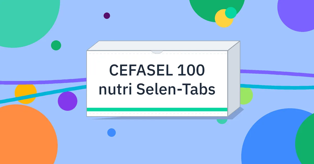 Symbolbild: Packung mit der Aufschrift CEFASEL 100 nutri Selen-Tabs (PZN 10549218) – Verfügbarkeit und Bezug in Apotheken in Frankfurt am Main