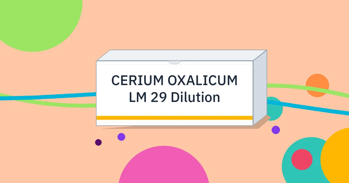 Symbolbild: Packung mit der Aufschrift CERIUM OXALICUM LM 29 Dilution (PZN 13438235) – Verfügbarkeit und Bezug in Apotheken in Frankfurt am Main