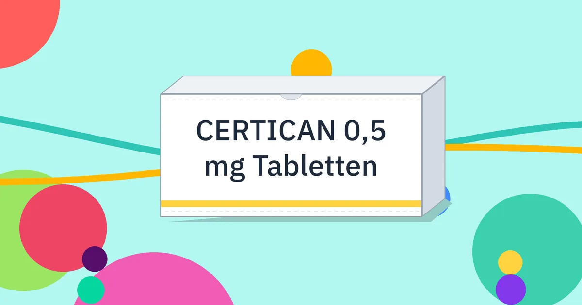 Symbolbild: Packung mit der Aufschrift CERTICAN 0,5 mg Tabletten (PZN 19472138) – Verfügbarkeit und Bezug in Apotheken in Frankfurt am Main