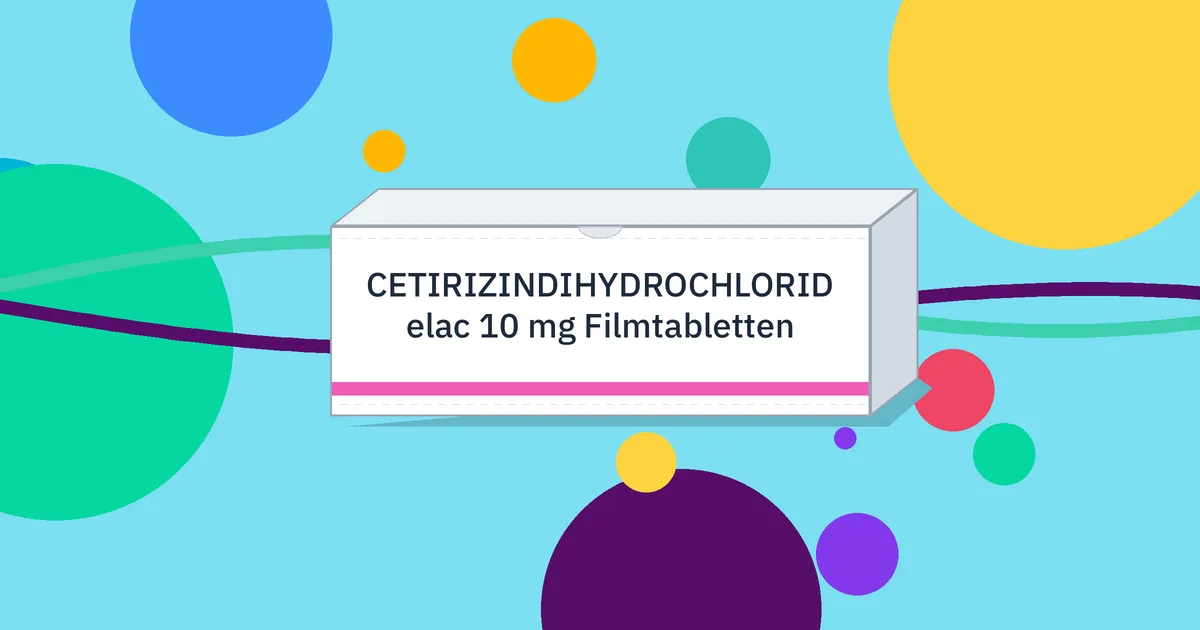 Symbolbild: Packung mit der Aufschrift CETIRIZINDIHYDROCHLORID elac 10 mg Filmtabletten (PZN 10979195) – Verfügbarkeit und Bezug in Apotheken in Frankfurt am Main