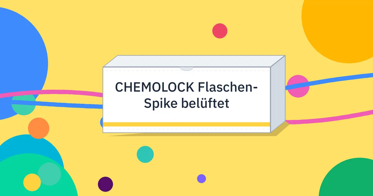 Symbolbild: Packung mit der Aufschrift CHEMOLOCK Flaschen-Spike belüftet (PZN 18499106) – Verfügbarkeit und Bezug in Apotheken in Frankfurt am Main