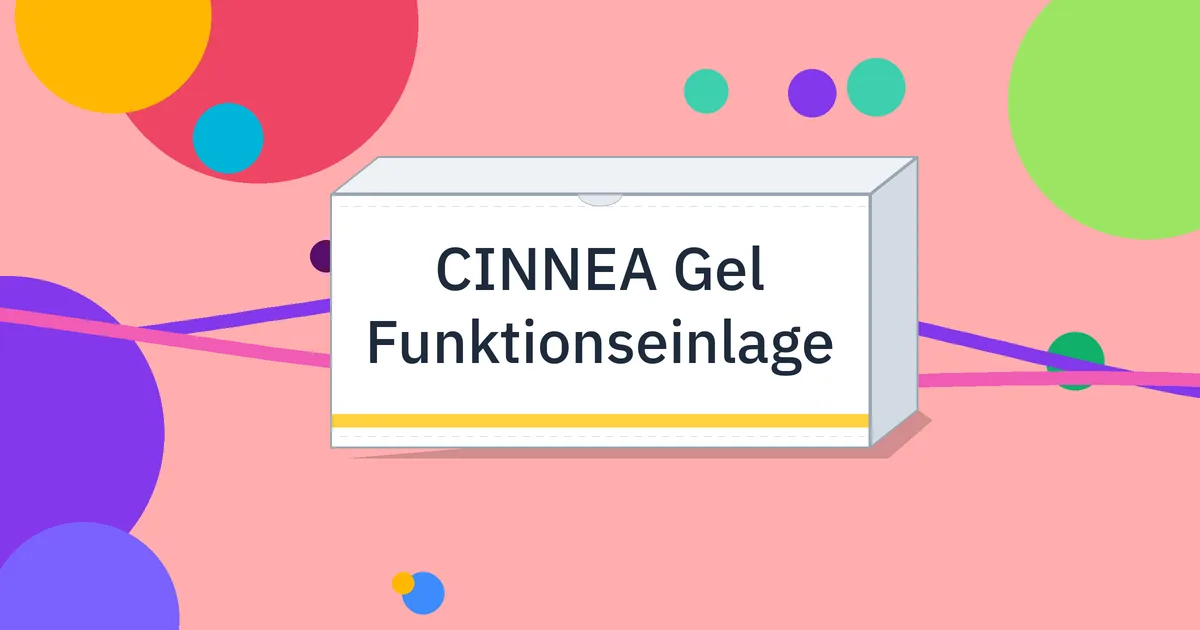 Symbolbild: Packung mit der Aufschrift CINNEA Gel Funktionseinlage (PZN 01117419) – Verfügbarkeit und Bezug in Apotheken in Frankfurt am Main