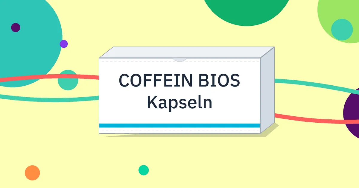 Symbolbild: Packung mit der Aufschrift COFFEIN BIOS Kapseln (PZN 06447908) – Verfügbarkeit und Bezug in Apotheken in Frankfurt am Main